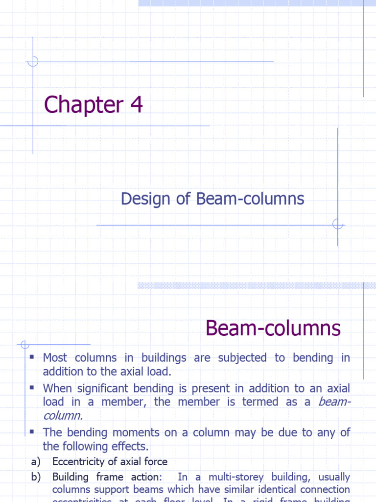 Chapter 4 Beam - Columns | PDF | Bending | Beam (Structure)