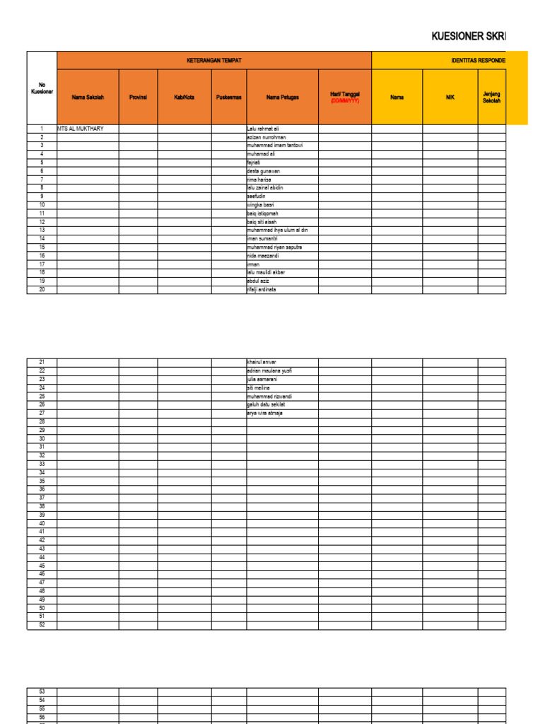 Form Offline Skrining Merokok Anak Sekolah | PDF