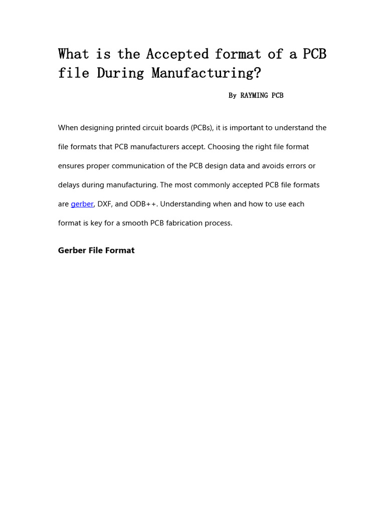What Is The Accepted Format of A PCB File During Manufacturing | PDF | Printed Circuit Board ...