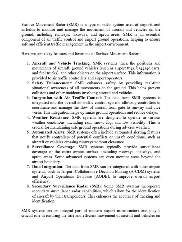 Surface Movement Radar | PDF | Air Traffic Control | Airport