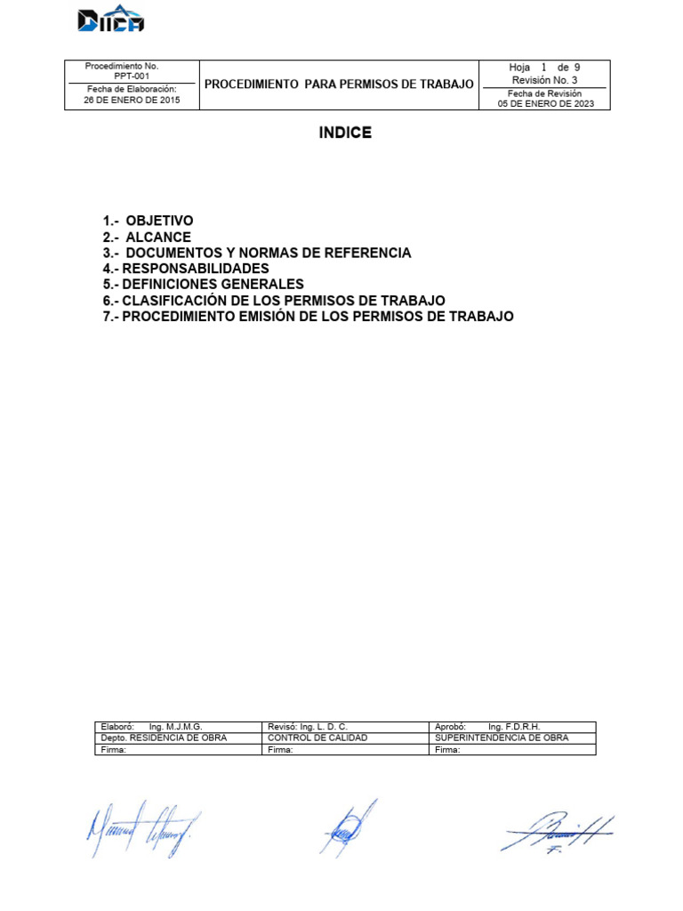 Procedimiento para Permisos de Trabajo | PDF | Gases | Soldadura