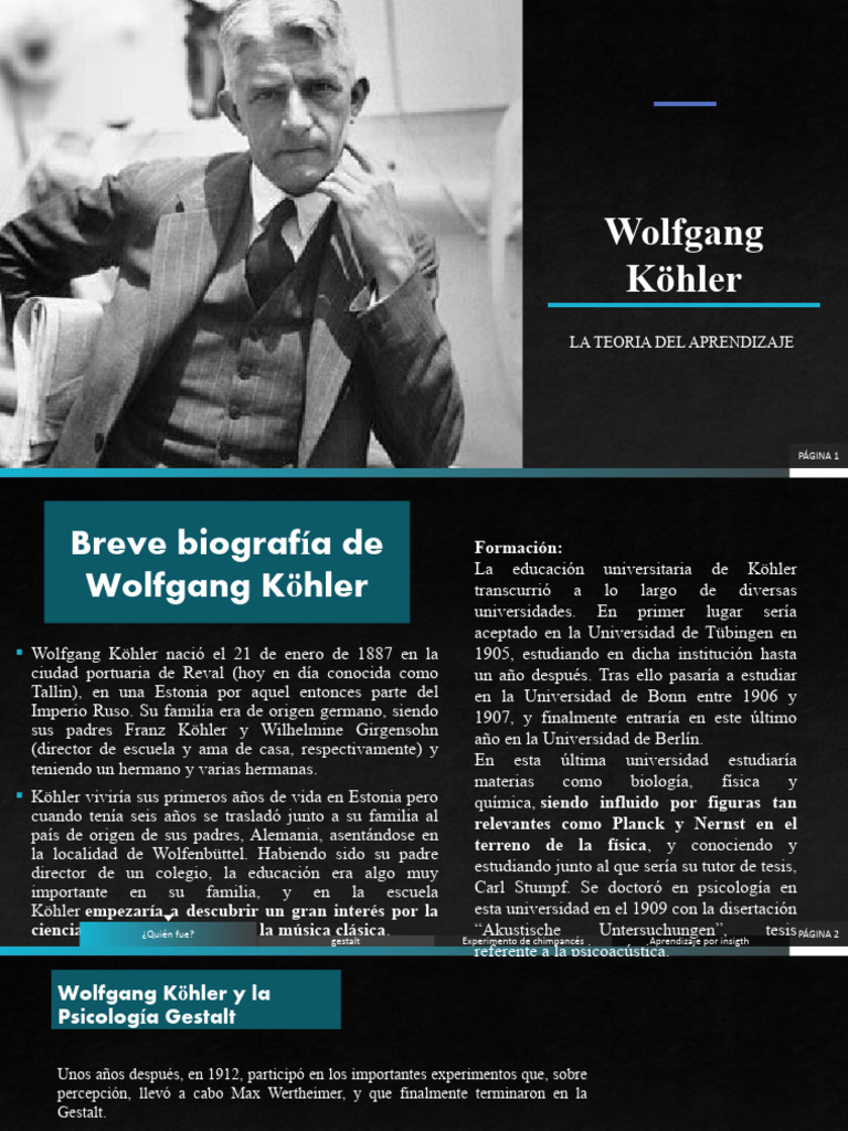 Wolfgang Kohler | PDF | Sicología | Aprendizaje
