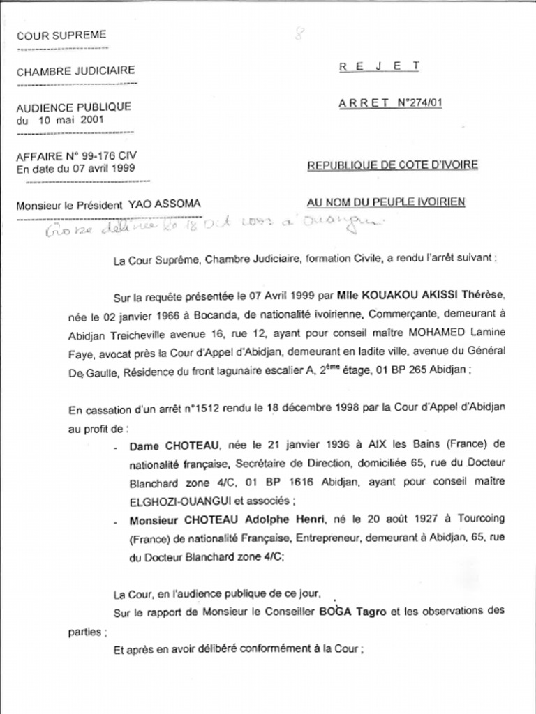 Arret N°274-2 | PDF