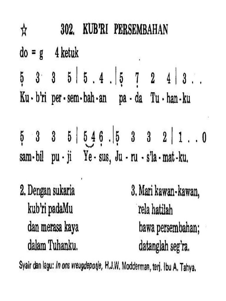 KJ 302 (Ku Bri Persembahan) | PDF