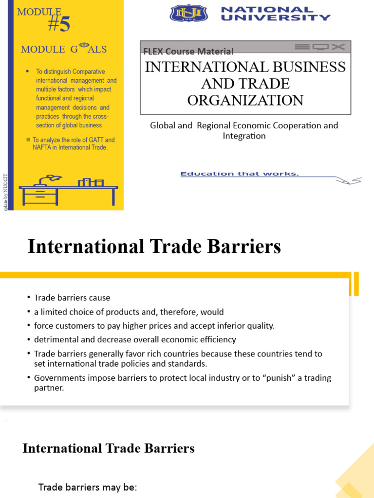 FLEX Lecture 5 International Business | PDF | Non Tariff Barriers To ...