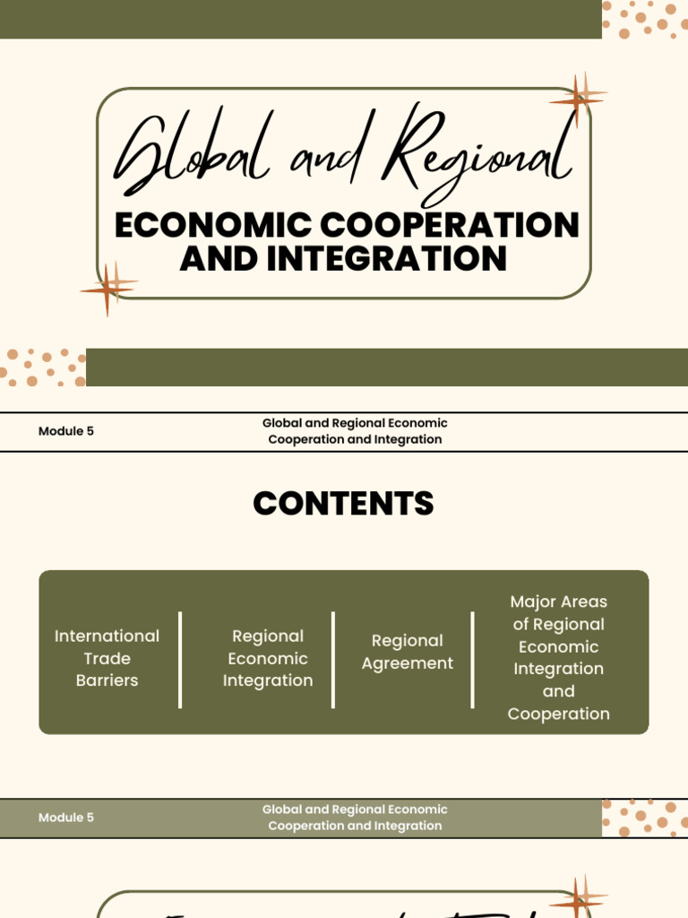 PPT5 - Global and Regional Economic Cooperation and Integration | Download Free PDF | Non Tariff ...