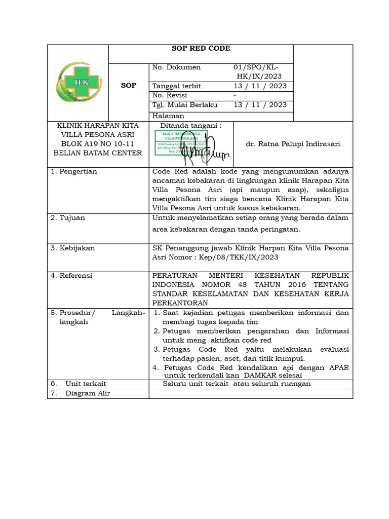 Sop Code Red | PDF