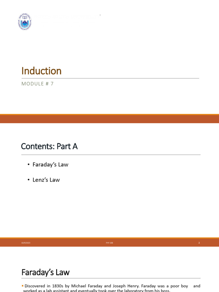 Module 7_Physics 108 | PDF | Electromagnetic Induction | Inductance
