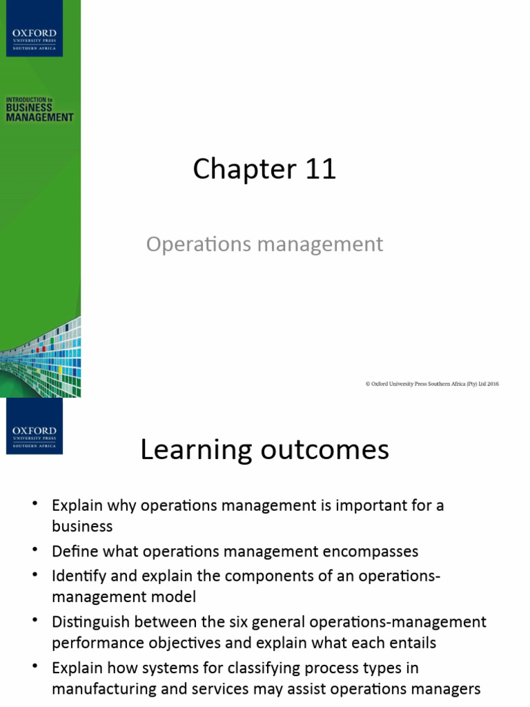 Chapter 11 - Operations Management | PDF | Operations Management ...
