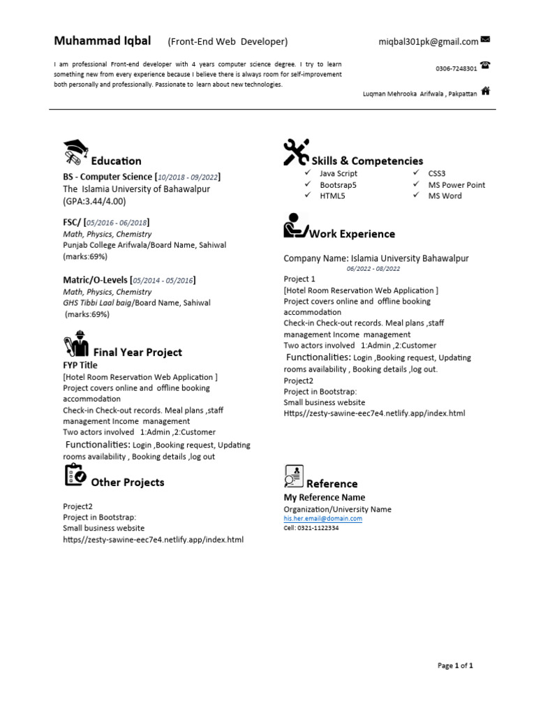 Muhammad Iqbal: Education Skills & Competencies | PDF | Software Development | Cyberspace