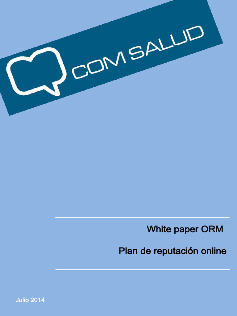 White Paper ORM. Plan de Reputación Online | PDF | Internet | Marketing