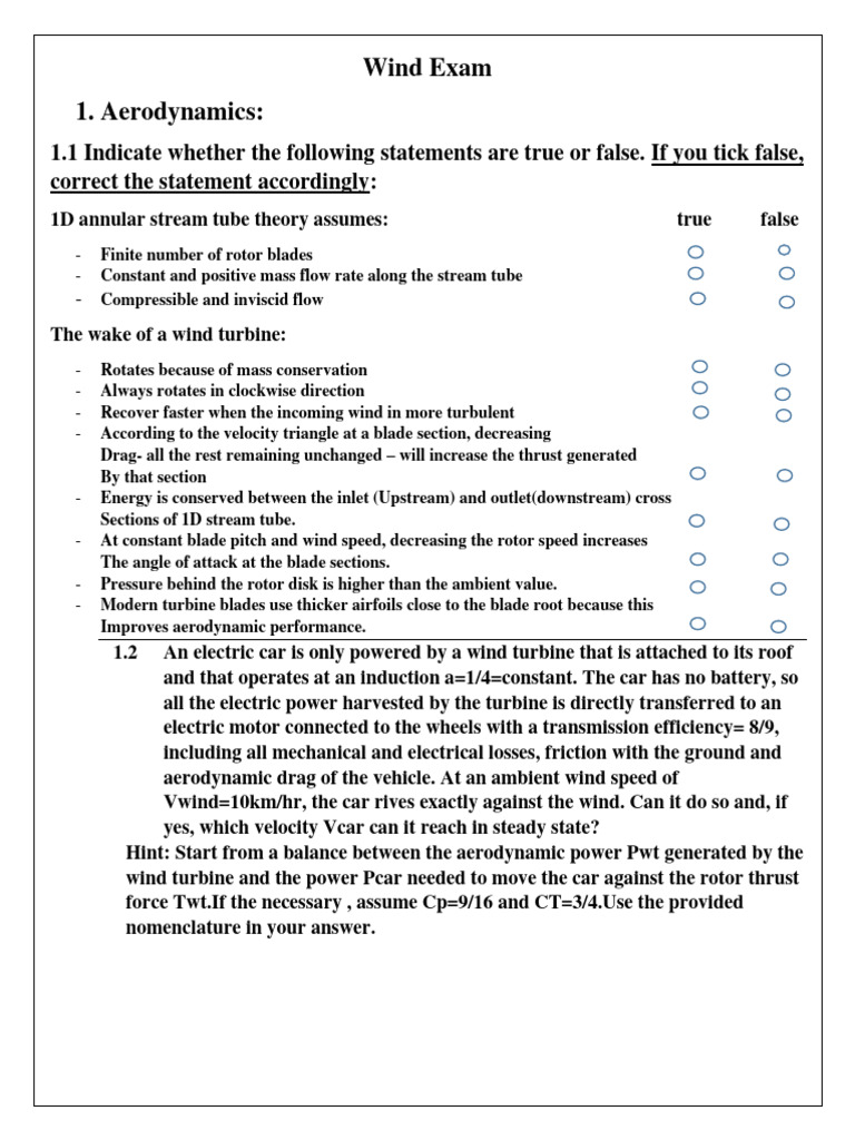 Wind Exam | PDF | Turbine | Wind Turbine