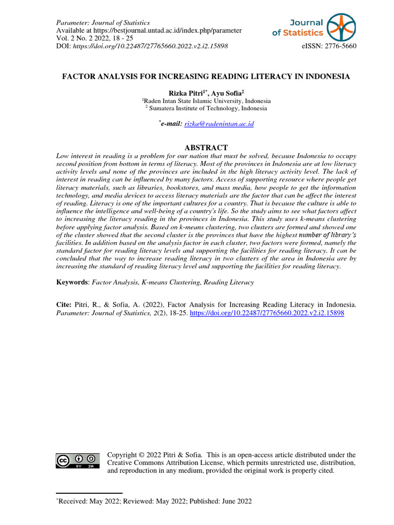Pitri-Factor Analysis For Increasing | PDF | Cluster Analysis | Libraries
