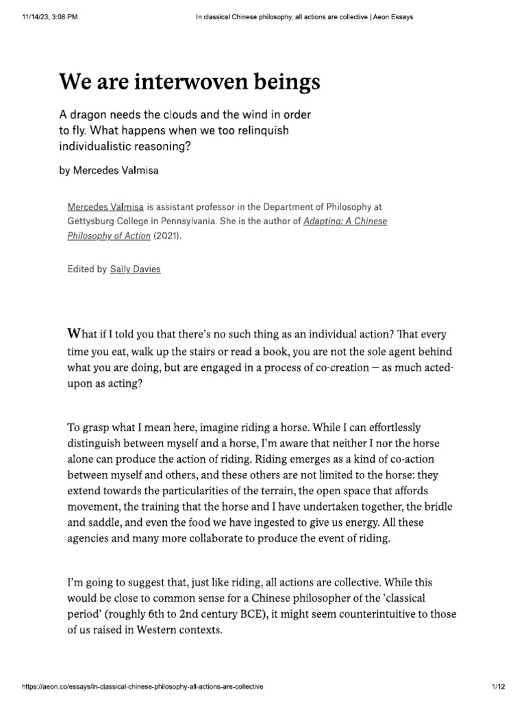 We Are Interwoven Beings | PDF