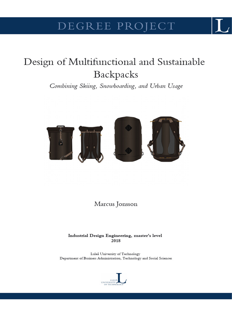 Design of Multifunctional and Sustainable Backpacks | PDF | Backpack ...