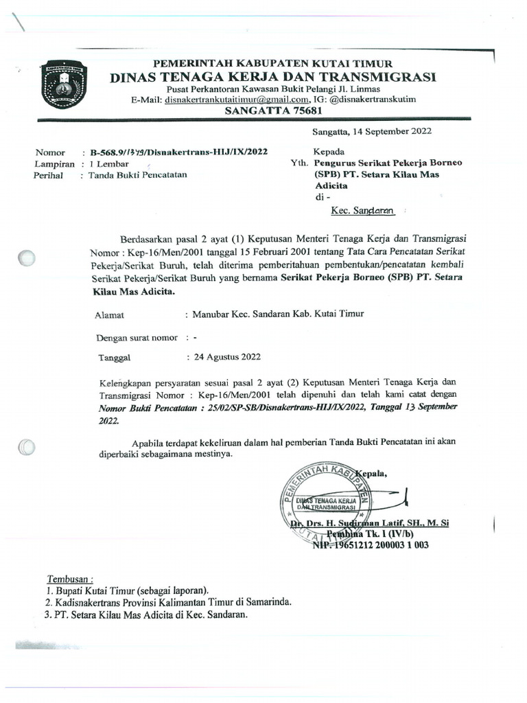 Tanda Bukti Pencatatan SPB Dan Notulensi | PDF