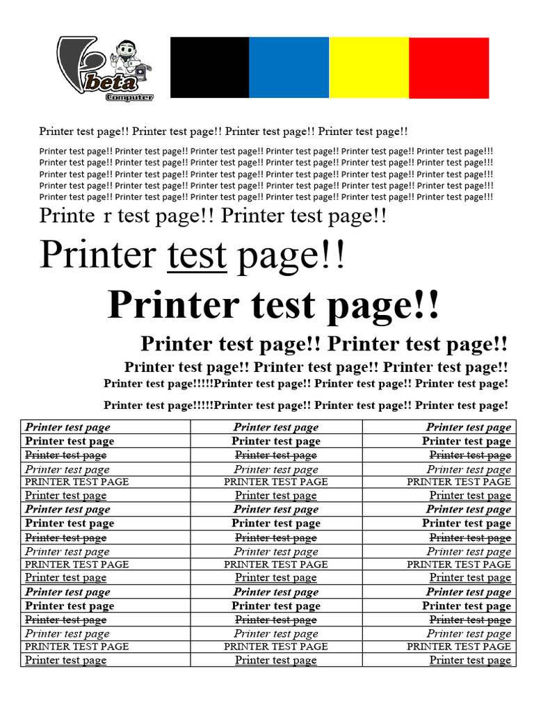 Printer Test Page | PDF