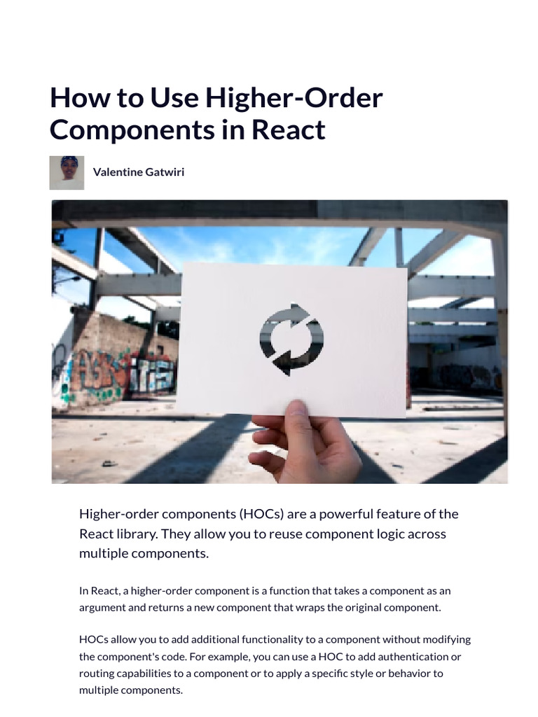 How To Use Higher-Order Components in React | Download Free PDF | Systems Engineering | Computer ...