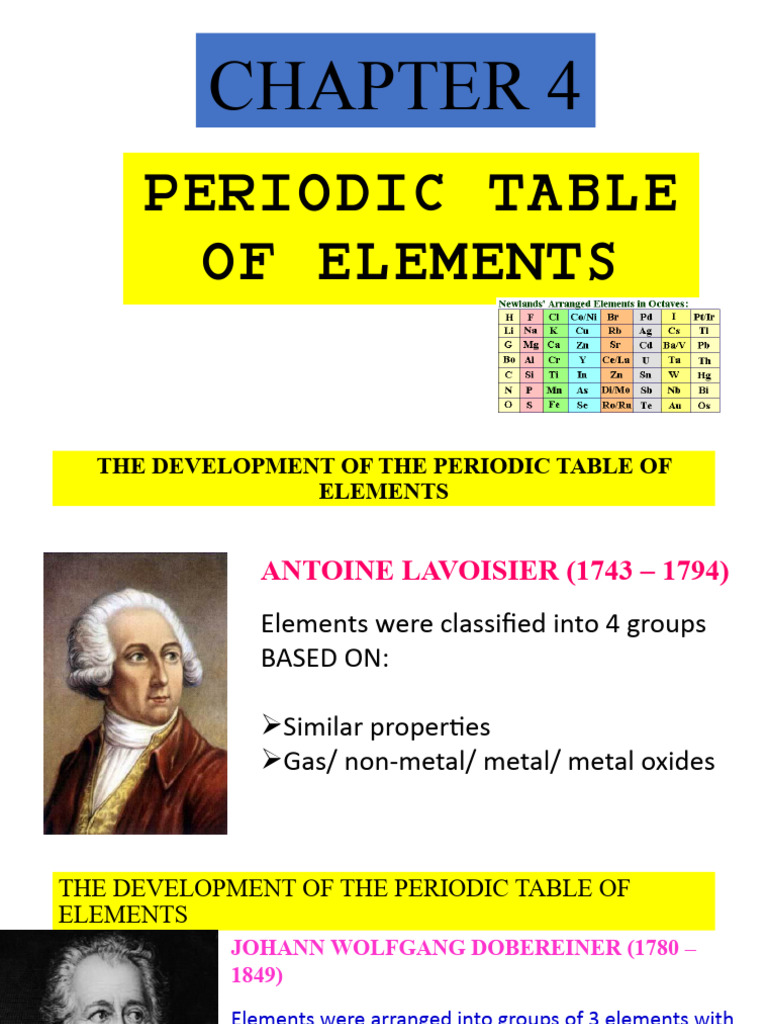 Chapter 4 Periodic Table | PDF | Chlorine | Periodic Table