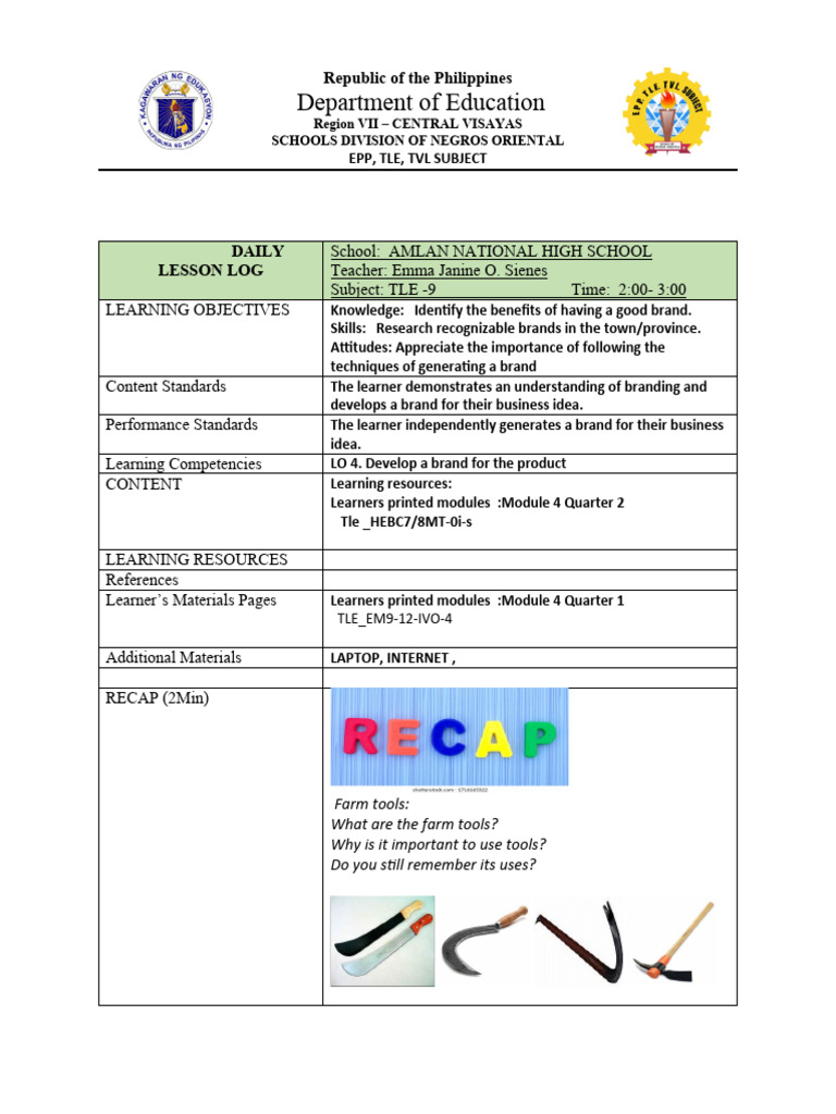 Creating a Brand and Logo in TLE | PDF | Brand | Learning