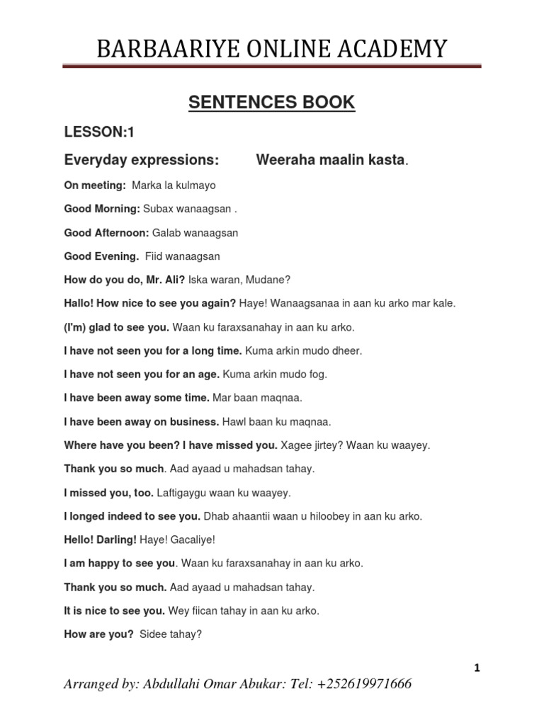 1000 Sentence Book of English11 | PDF