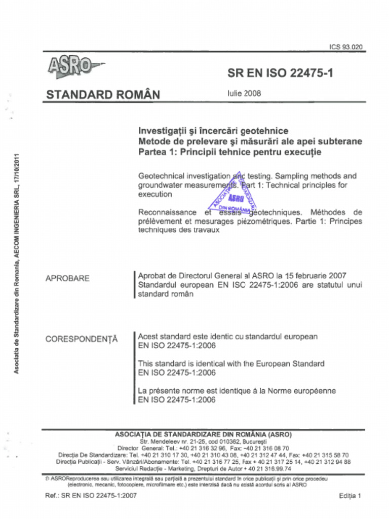 SR - EN - ISO - 22475 - 1 - 2007 - Proiectarea Geotehnica - Principii ...