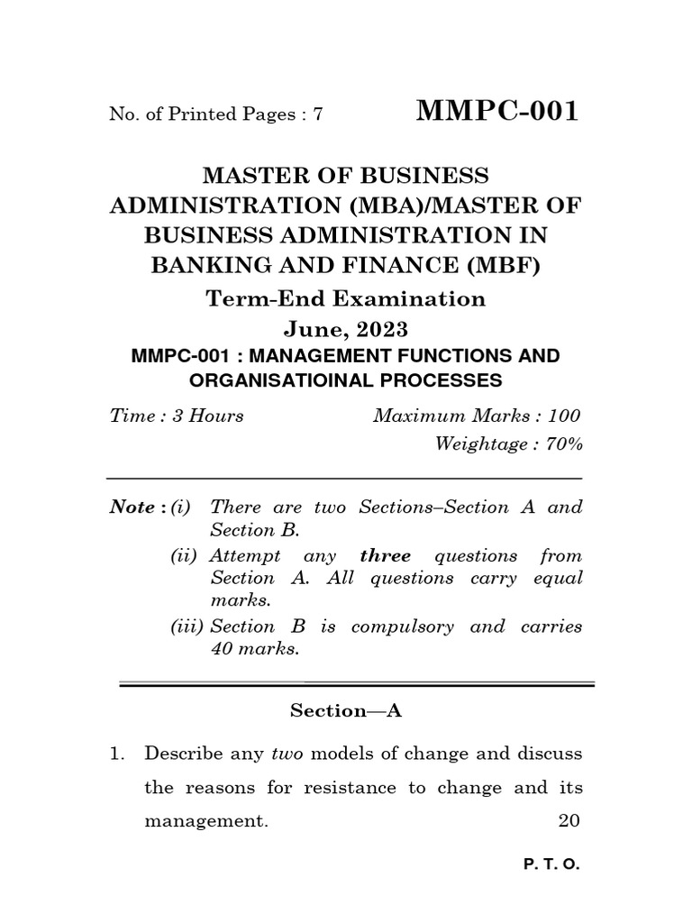 MMPC-001 202306 | PDF | Psychology | Behavioural Sciences