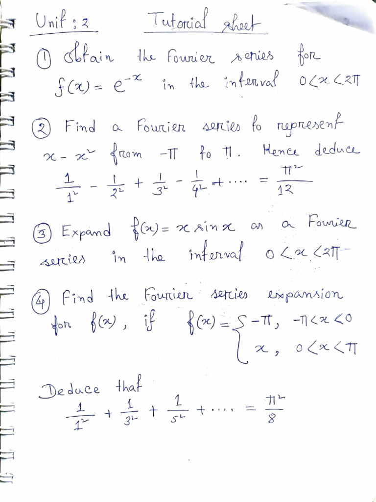 Fourier Series Tutorial Unit 2 | PDF