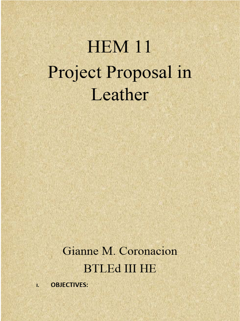 Project Proposal Leather | PDF