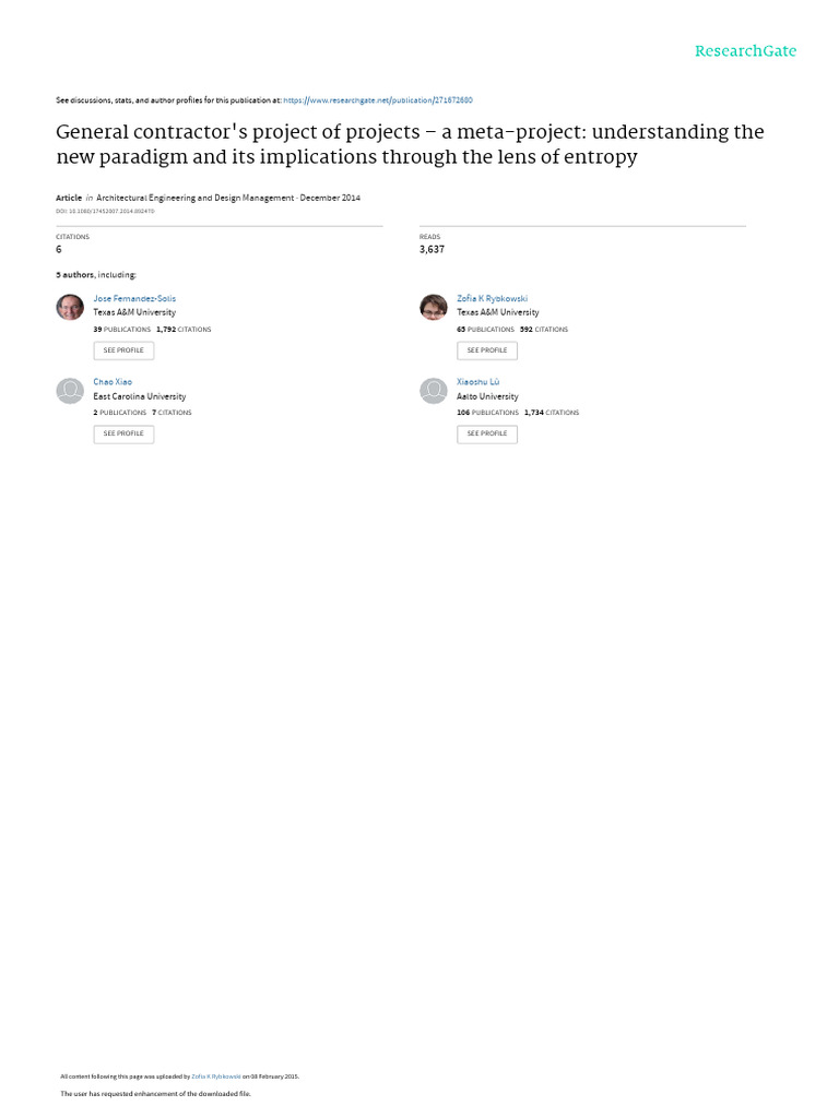 FERNANDEZ-SOLIS RYBKOWSKI CHAO Generalcontractors Meta-Project | PDF ...