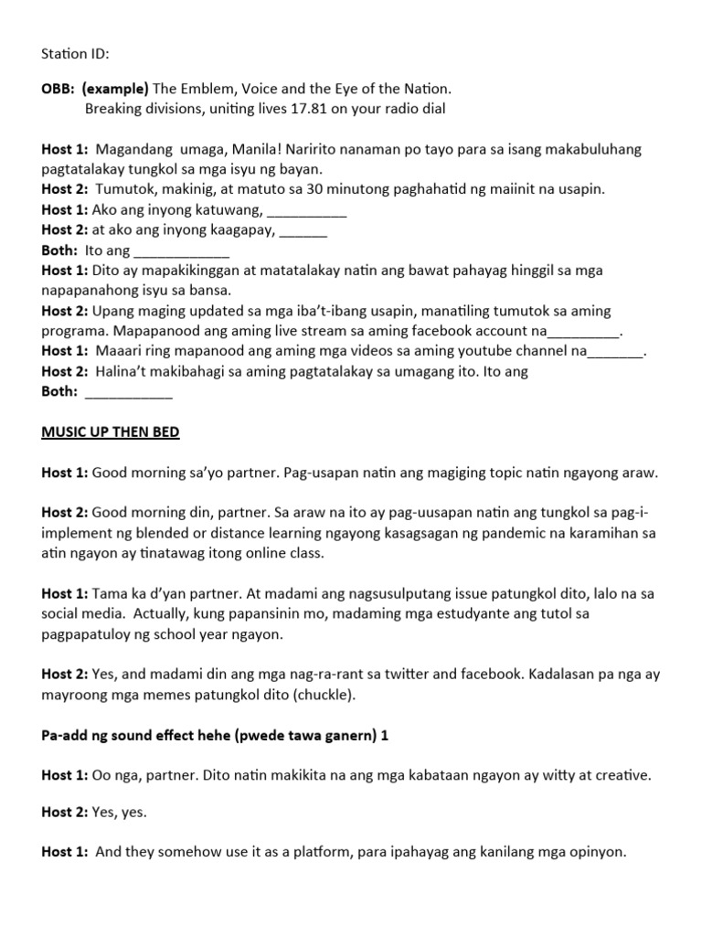 Radio-Broad-Script-Template | PDF