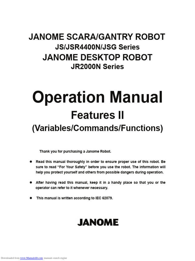 Manual Braço Robótico Janome | Download Free PDF | String (Computer ...