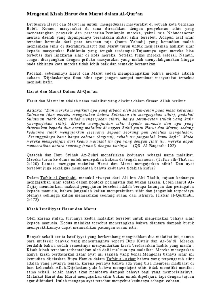 Mengenal Kisah Harut dan Marut dalam Al | PDF