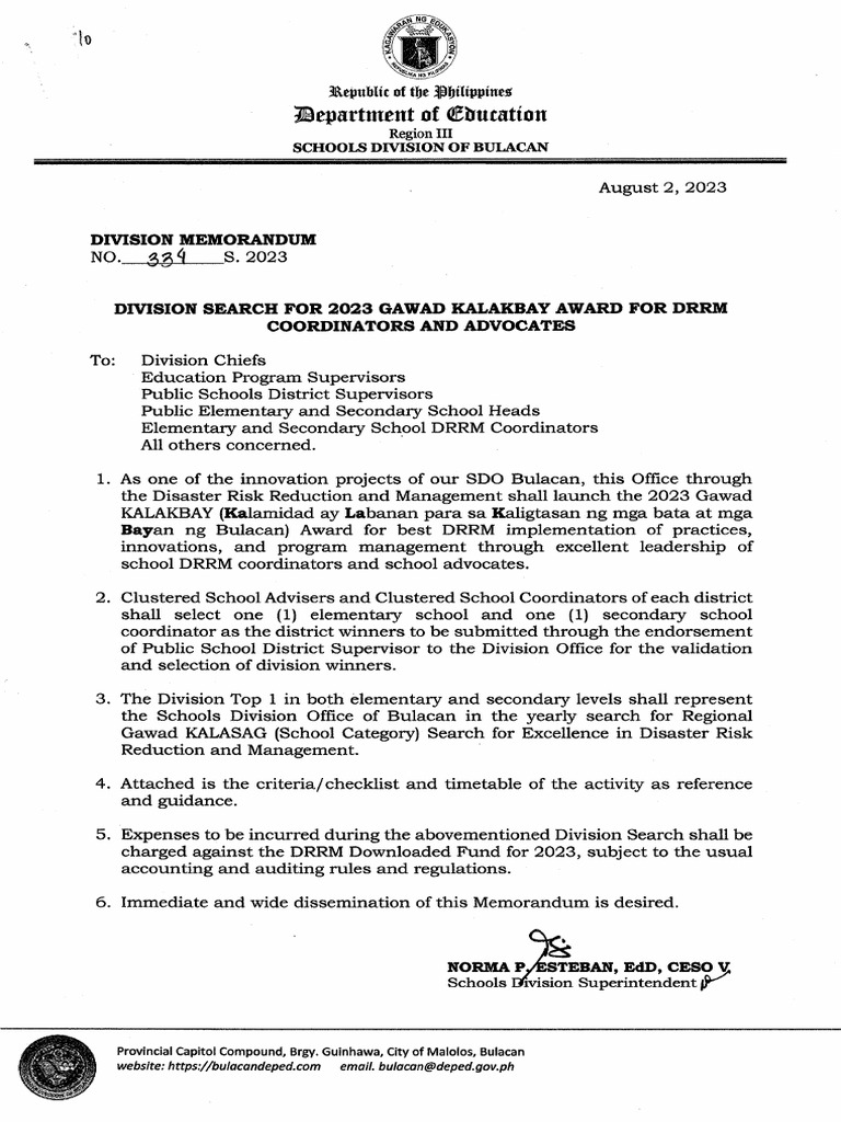 Div Memo No 334 S 2023 | PDF