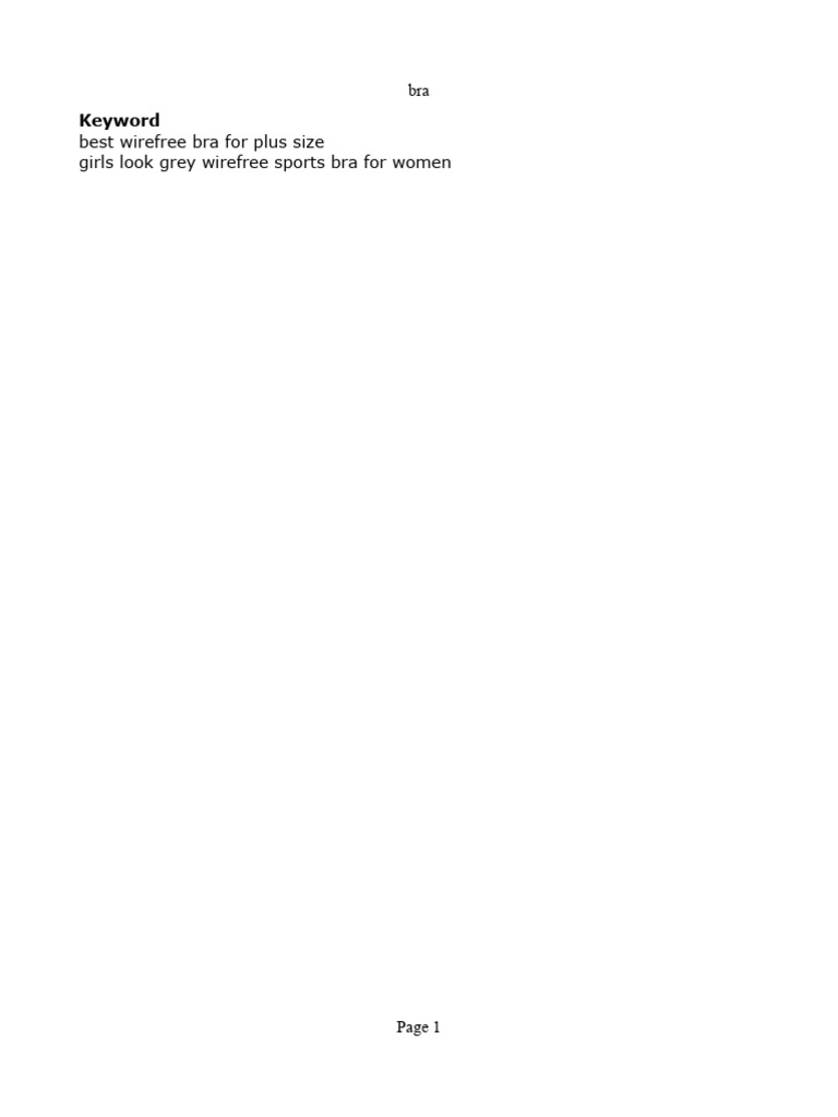 Plus Size Wirefree & Underwire Bras | PDF | Bra | Breast