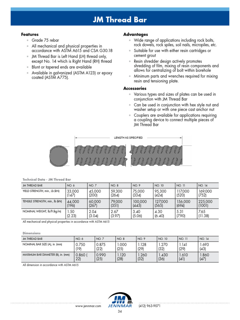 JENNMAR ThreadBar | PDF | Screw | Secondary Sector Of The Economy