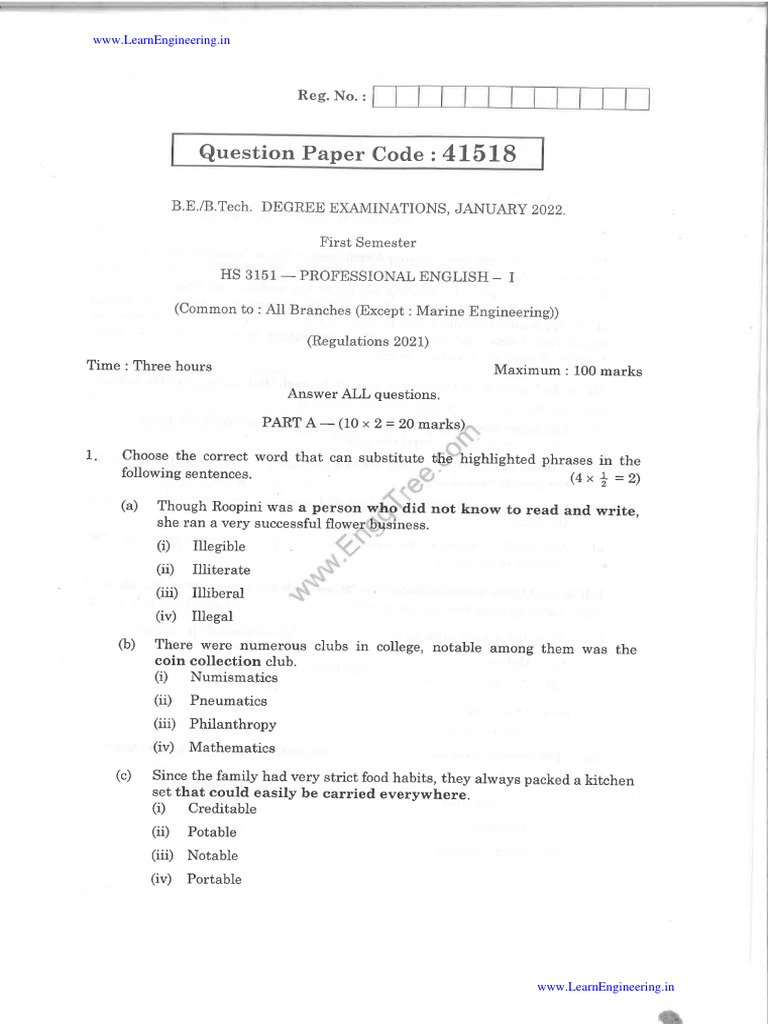 HS3151 QP 01 - by WWW - Learnengineering.in | PDF