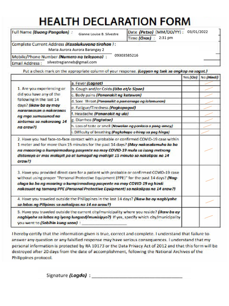 Health-Declaration-Form | PDF