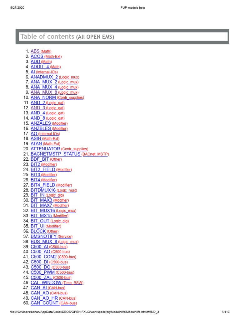 FUP-module Help | PDF | Electronics | Electrical Engineering