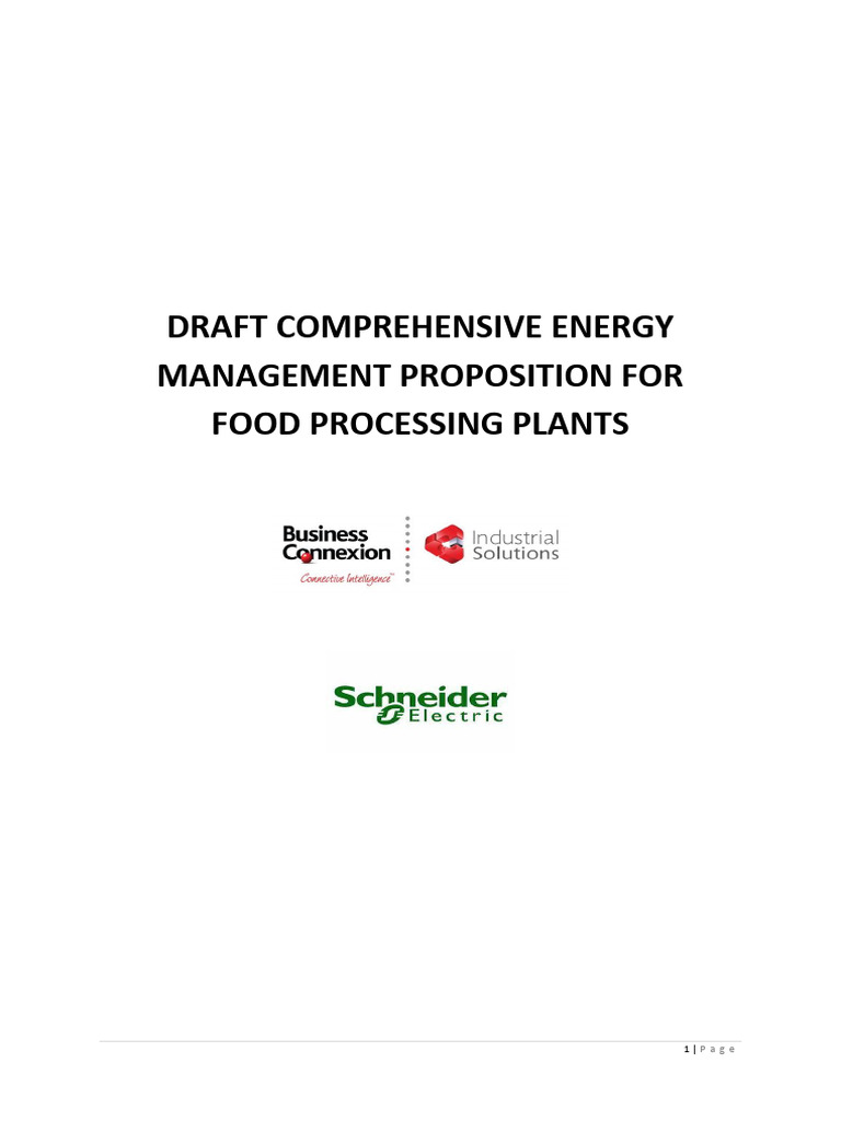 Draft Food Processing Plant Energy Management Services Proposition ...