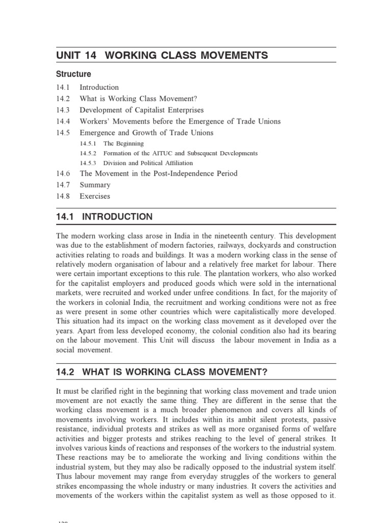 Workers Movement | PDF | Trade Union | Working Class