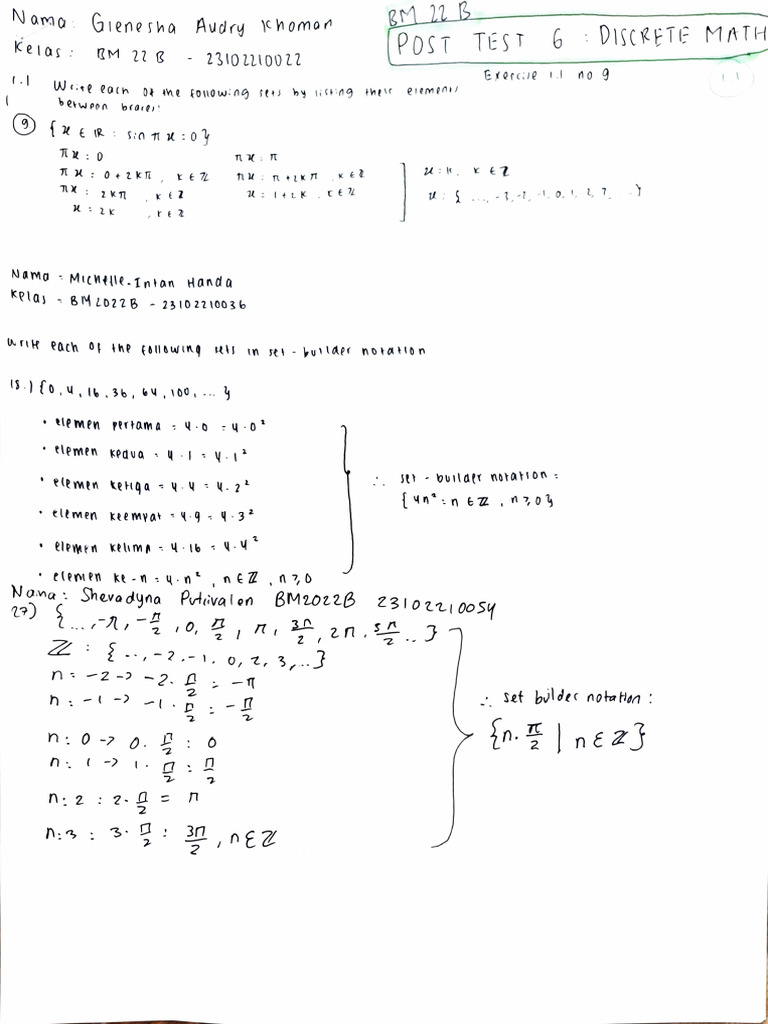 Group Discussion Discrete Math - Part 1 | PDF