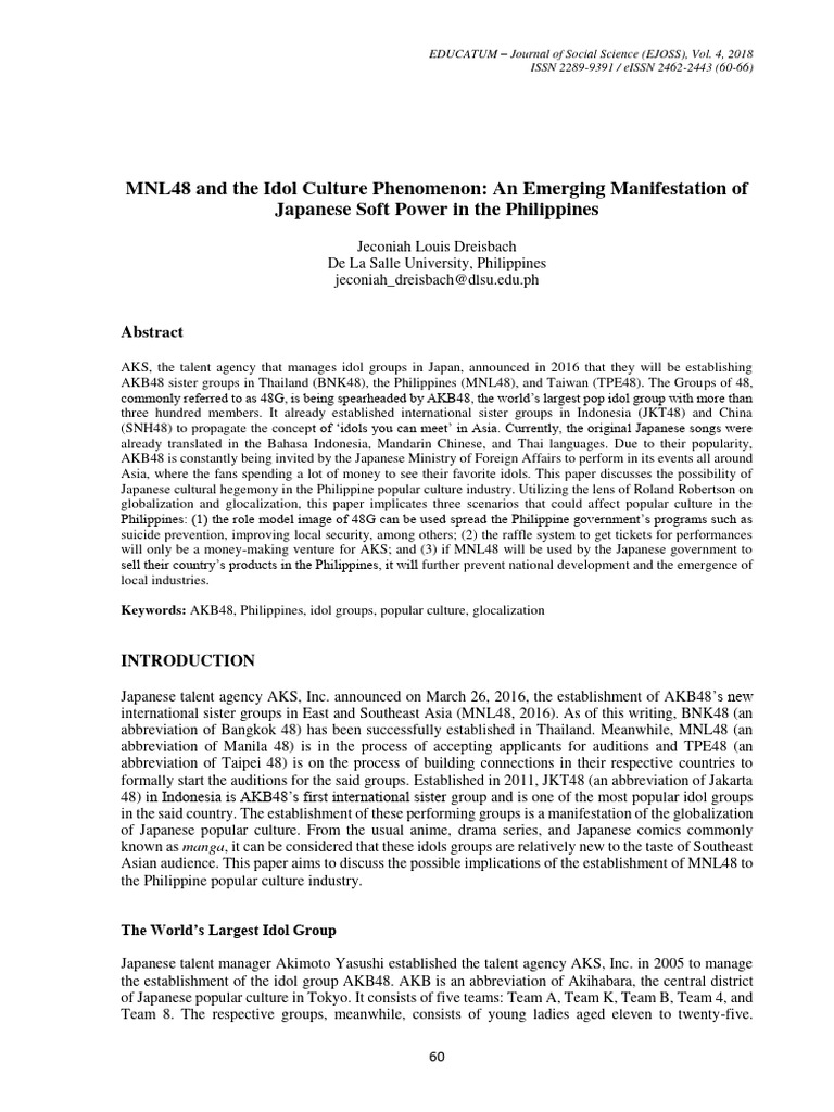 Idol Culture Japanese Soft Power in Philipines | PDF