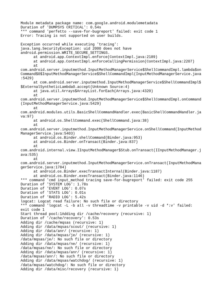 Bugreport Apollo - Eea SKQ1.211006.001 2023 09 09 21 38 23 Dumpstate - Log 30099 | PDF | Java ...