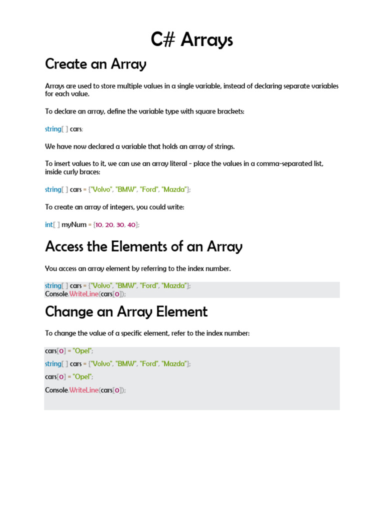 OPP - Array - Practice | PDF | C Sharp (Programming Language) | Language Integrated Query