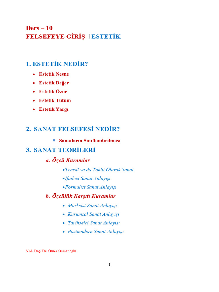Felsefe 10 Estetik | PDF