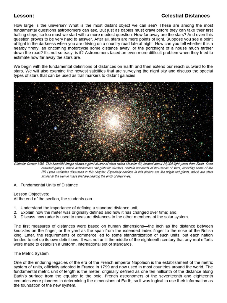 2nd Scie 7 Celestial Distances | PDF | Stars | Astronomical Unit
