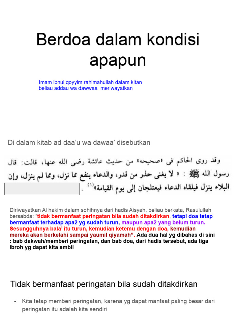 Berdoa Dalam Kondisi Apapun | PDF