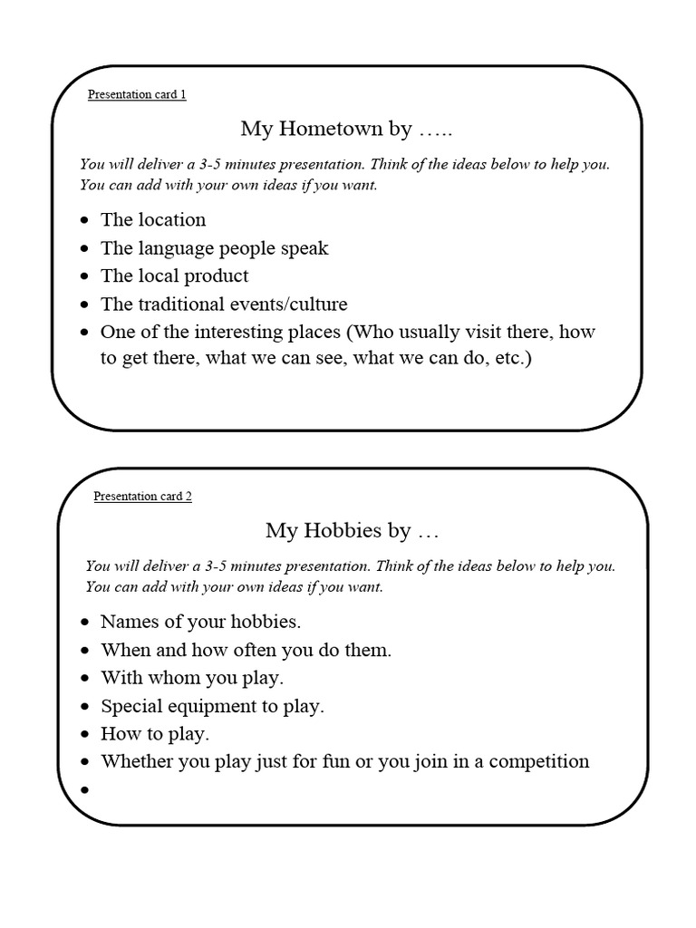 Presentation Cards | PDF