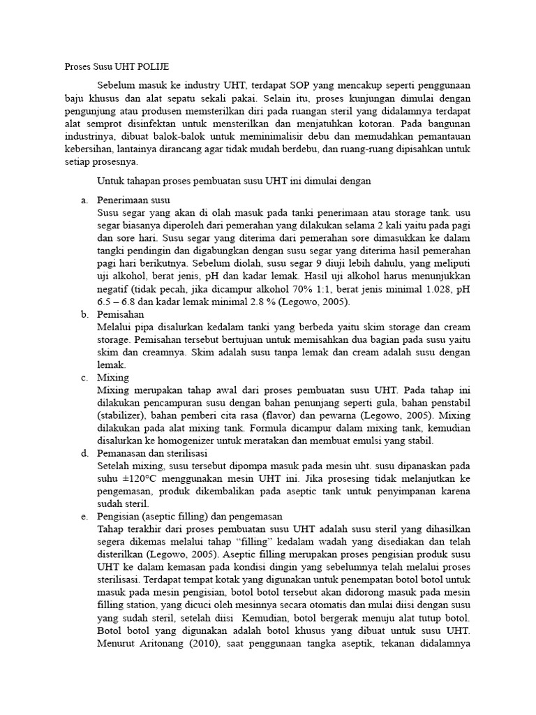 Proses Susu Uht Polije | PDF